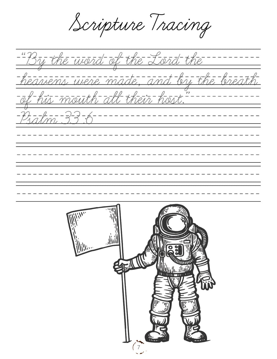 Space Cursive Writing Digital Book – Gather 'Round Homeschool