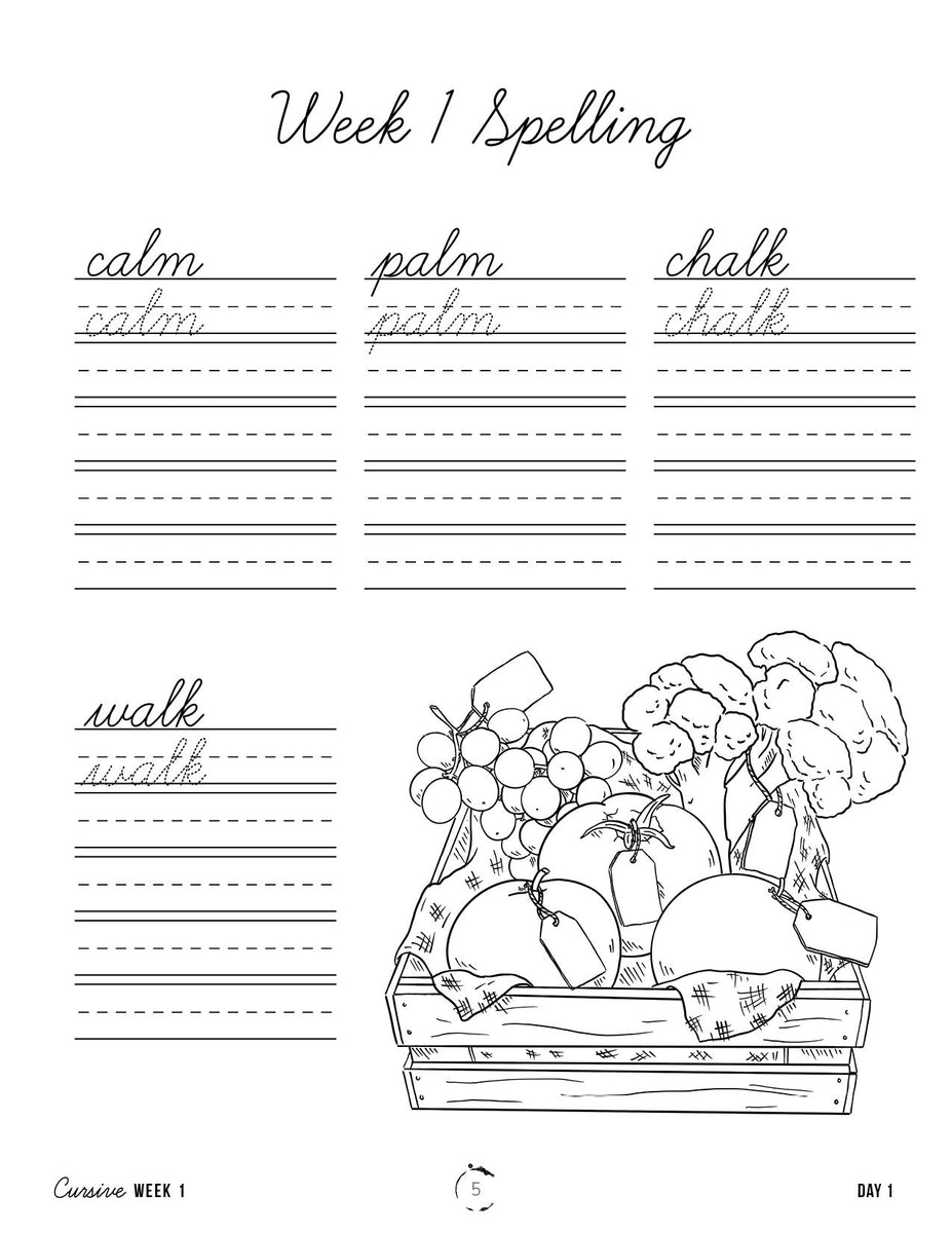 Farming + Food Cursive Writing Digital Notebook – Gather 'Round Homeschool