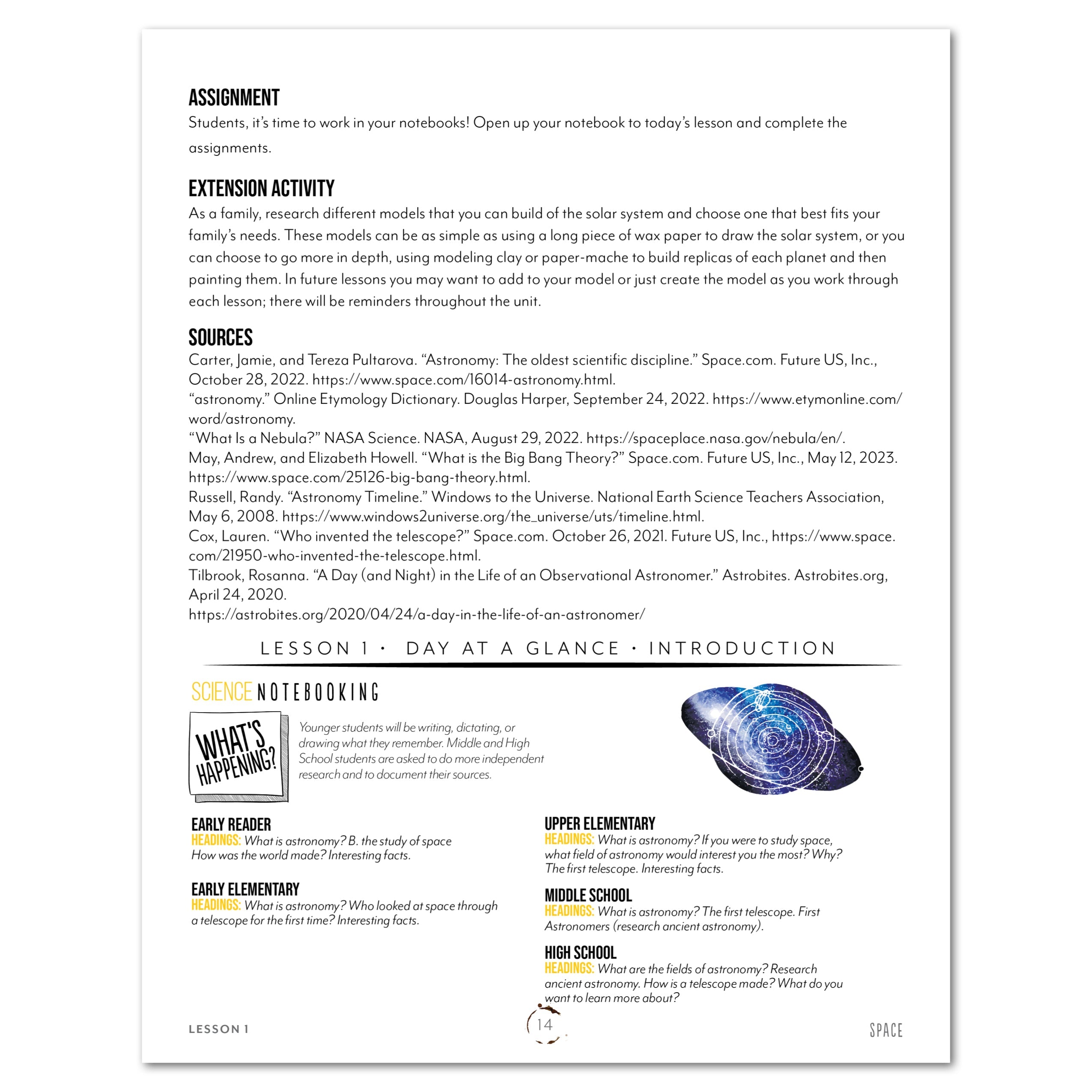 Space Unit (Digital Bundles) – Gather 'Round Homeschool