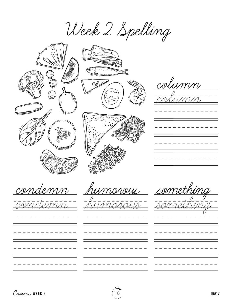 Farming + Food Cursive Writing Digital Notebook – Gather 'Round Homeschool