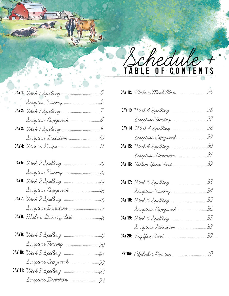 Farming + Food Cursive Writing Digital Notebook – Gather 'Round Homeschool