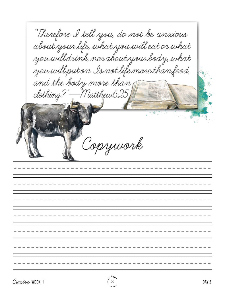 Farming + Food Cursive Writing Digital Notebook – Gather 'Round Homeschool
