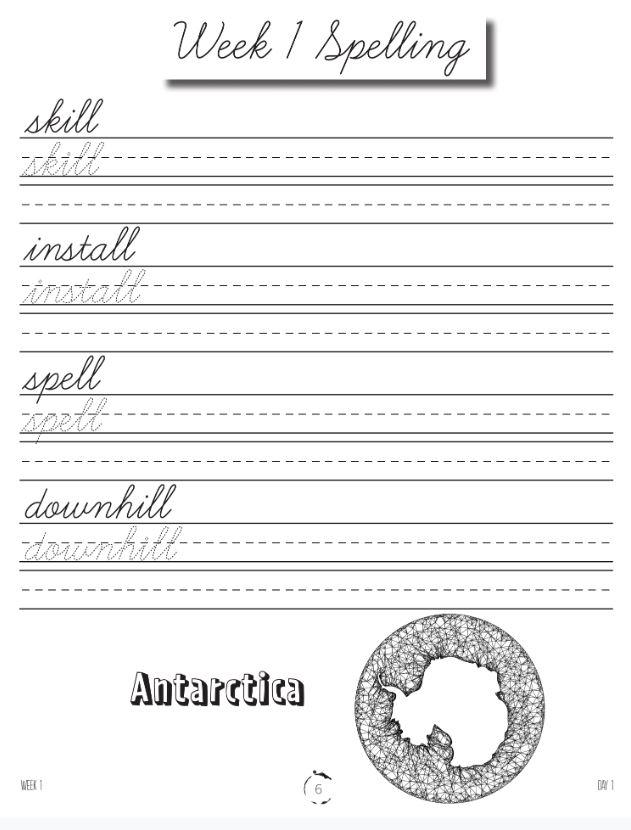 Antarctica Cursive Writing Digital Notebook – Gather 'Round Homeschool