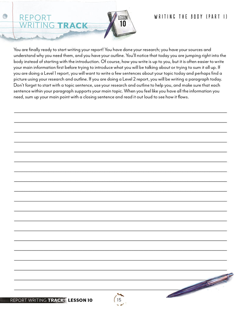 Report Digital Writing Track – Gather 'Round Homeschool