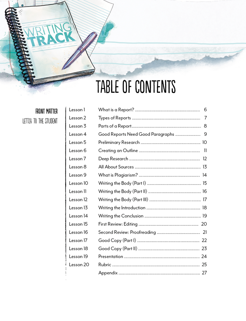 Report Digital Writing Track – Gather 'Round Homeschool