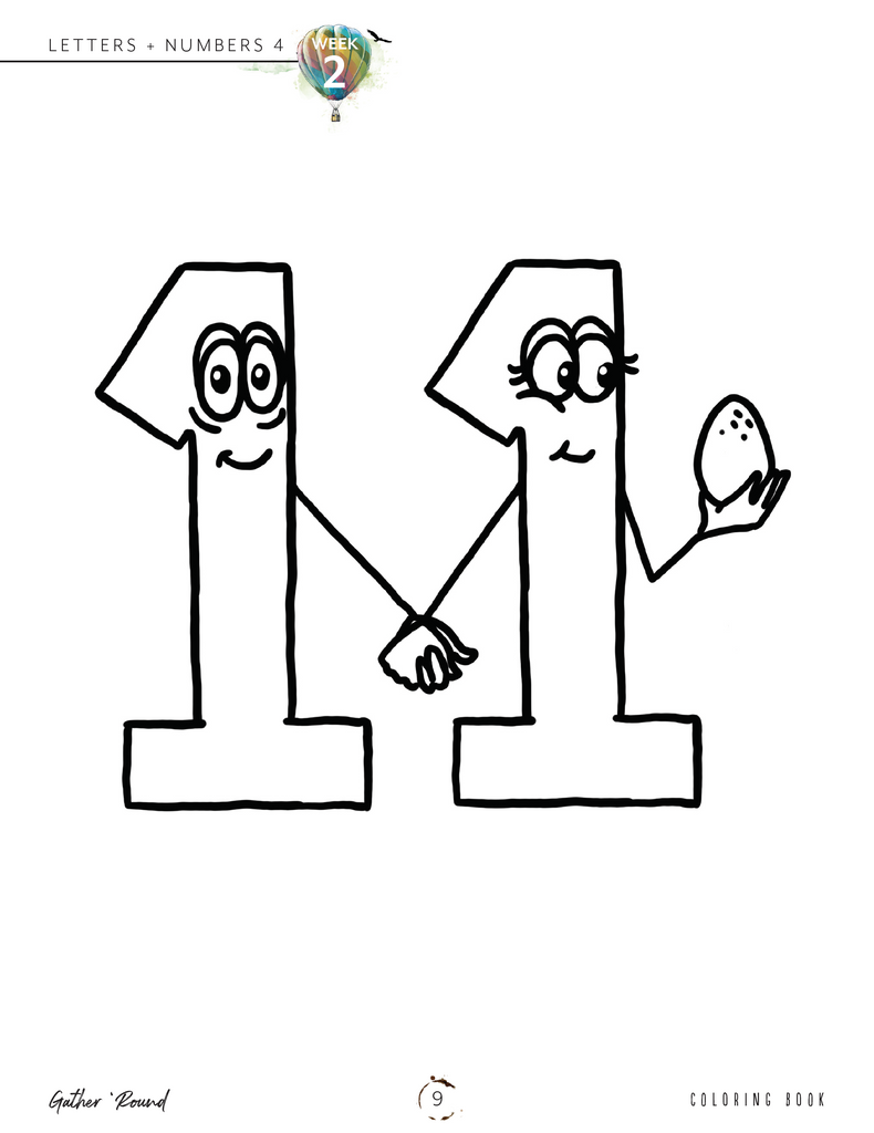 Letters + Numbers 4: Digital Coloring Book – Gather 'Round Homeschool